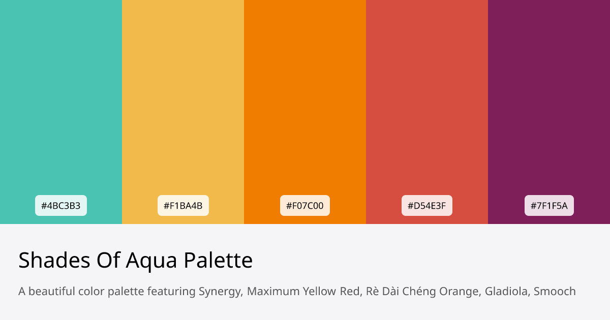 Shades Of Aqua Color Palette