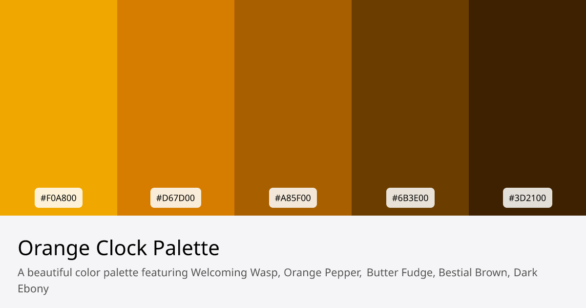 Orange Clock Color Palette