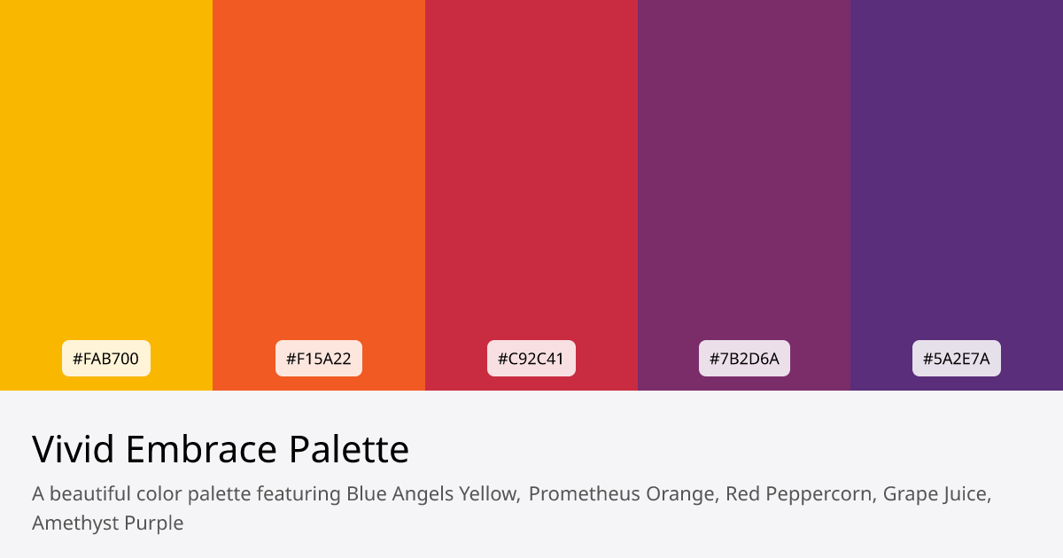 Vivid Embrace Color Palette