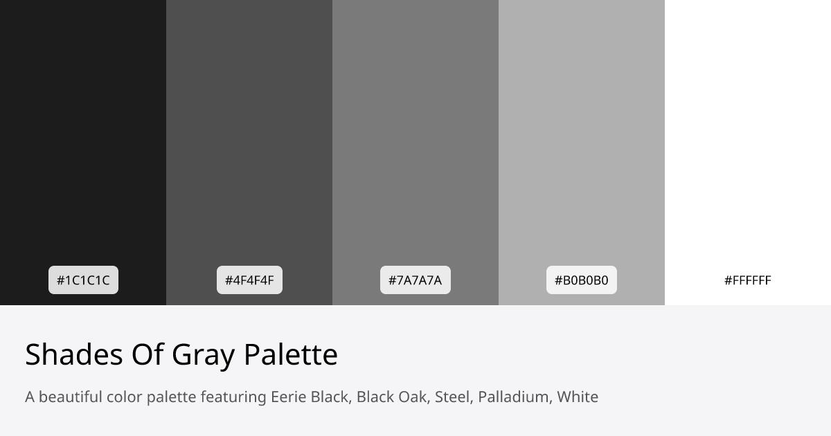 Shades Of Gray Color Palette