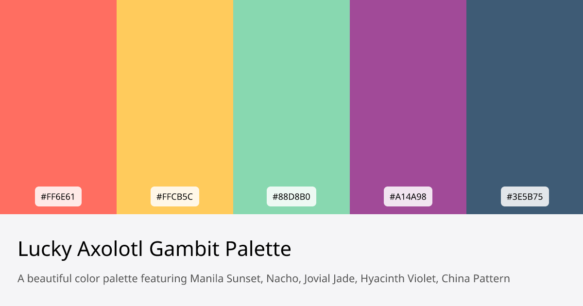 Lucky Axolotl Gambit Color Palette
