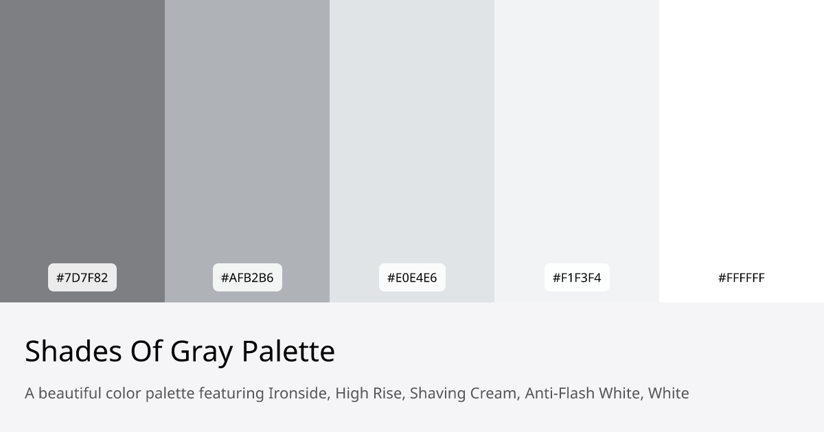 Shades Of Gray Color Palette