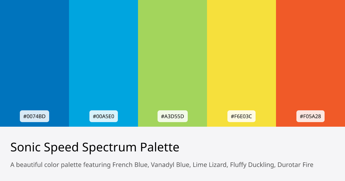 Sonic Speed Spectrum Color Palette