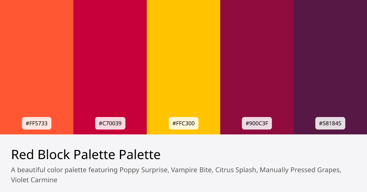 Red Block Palette Color Palette