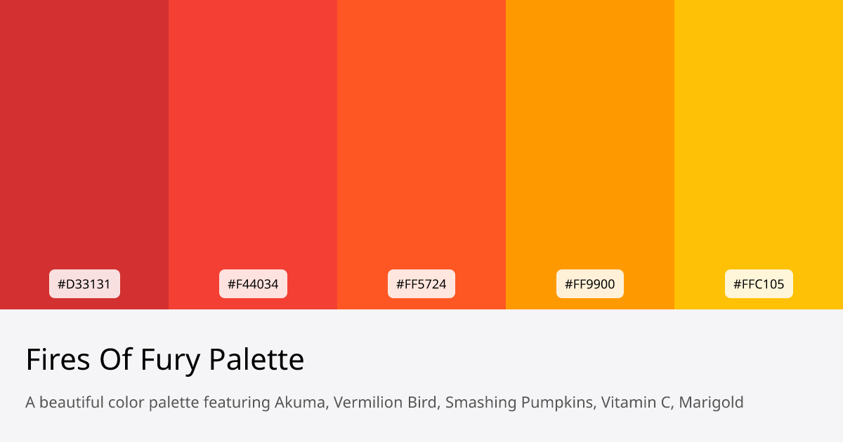 Fires Of Fury Color Palette