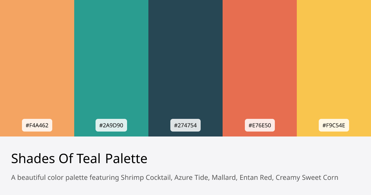 Shades Of Teal Color Palette