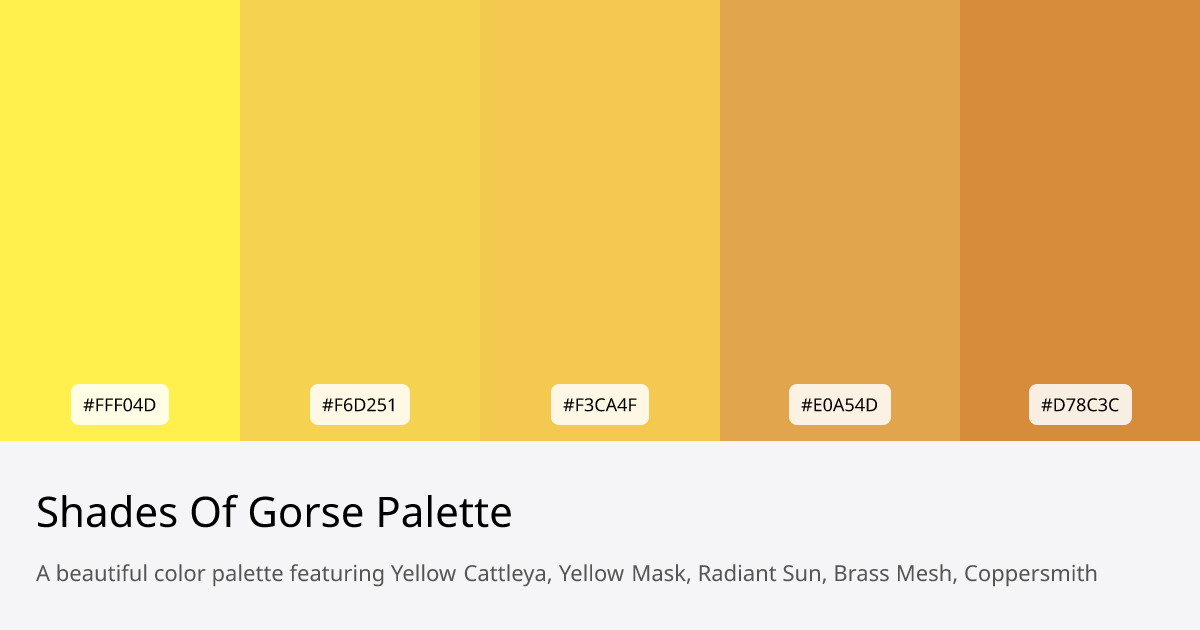 Shades Of Gorse Color Palette