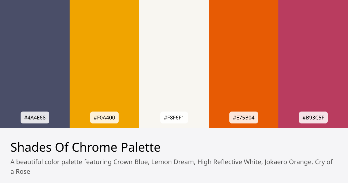 Shades Of Chrome Color Palette