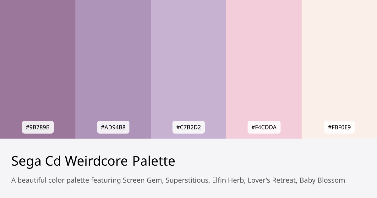 Sega Cd Weirdcore Color Palette