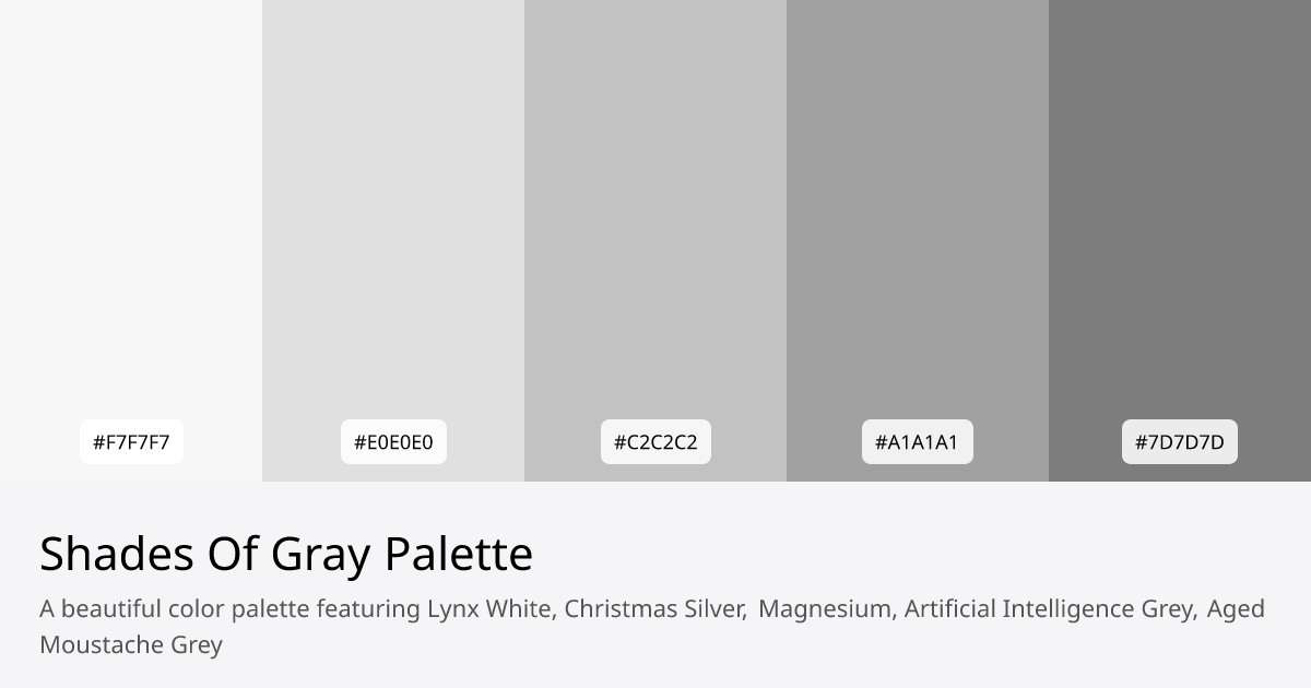 Shades Of Gray Color Palette