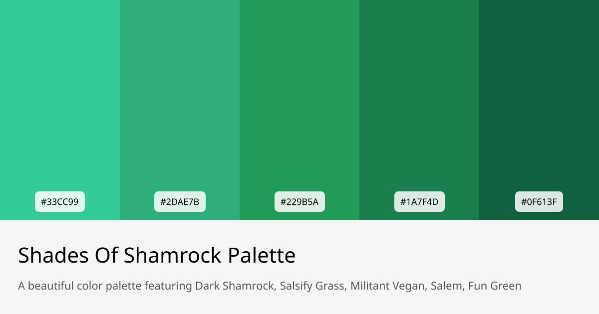 Shades Of Shamrock Color Palette